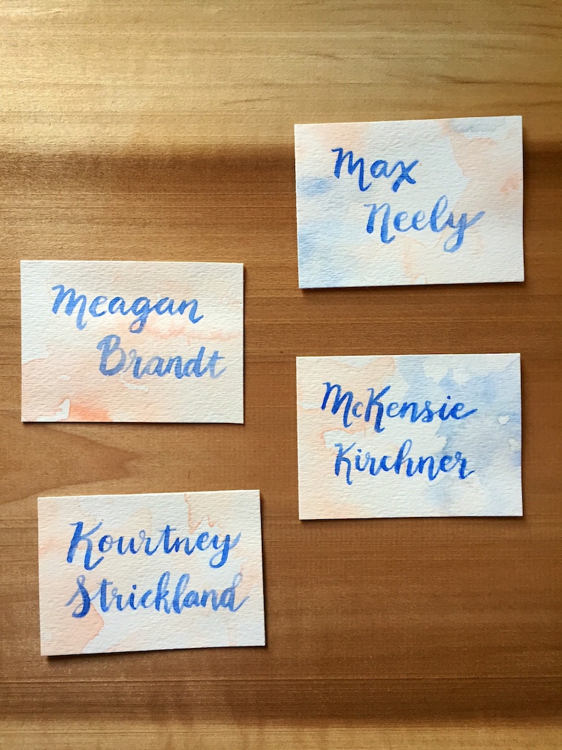 Custom Handwritten Table Cards Watercolor or Ink - Etsy