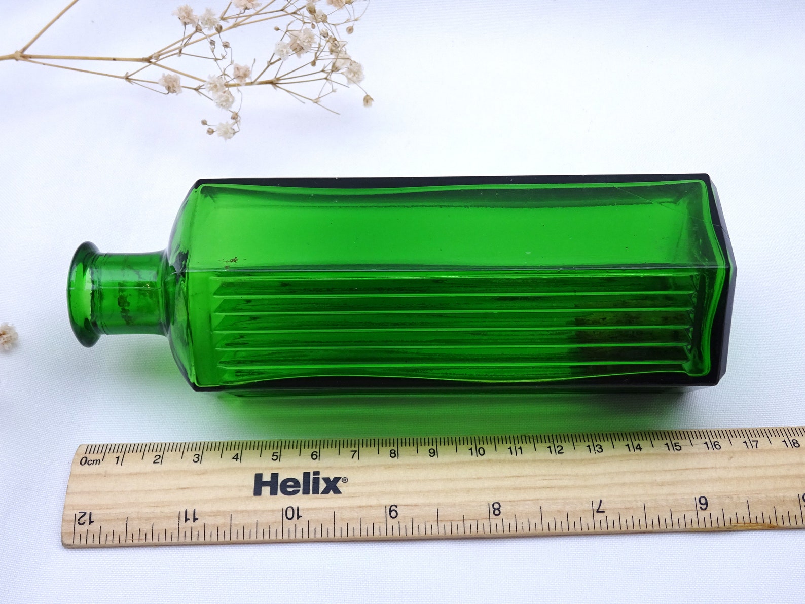 Antique 8 Oz Green Hexagonal Poison Bottle Ribs on Three - Etsy UK