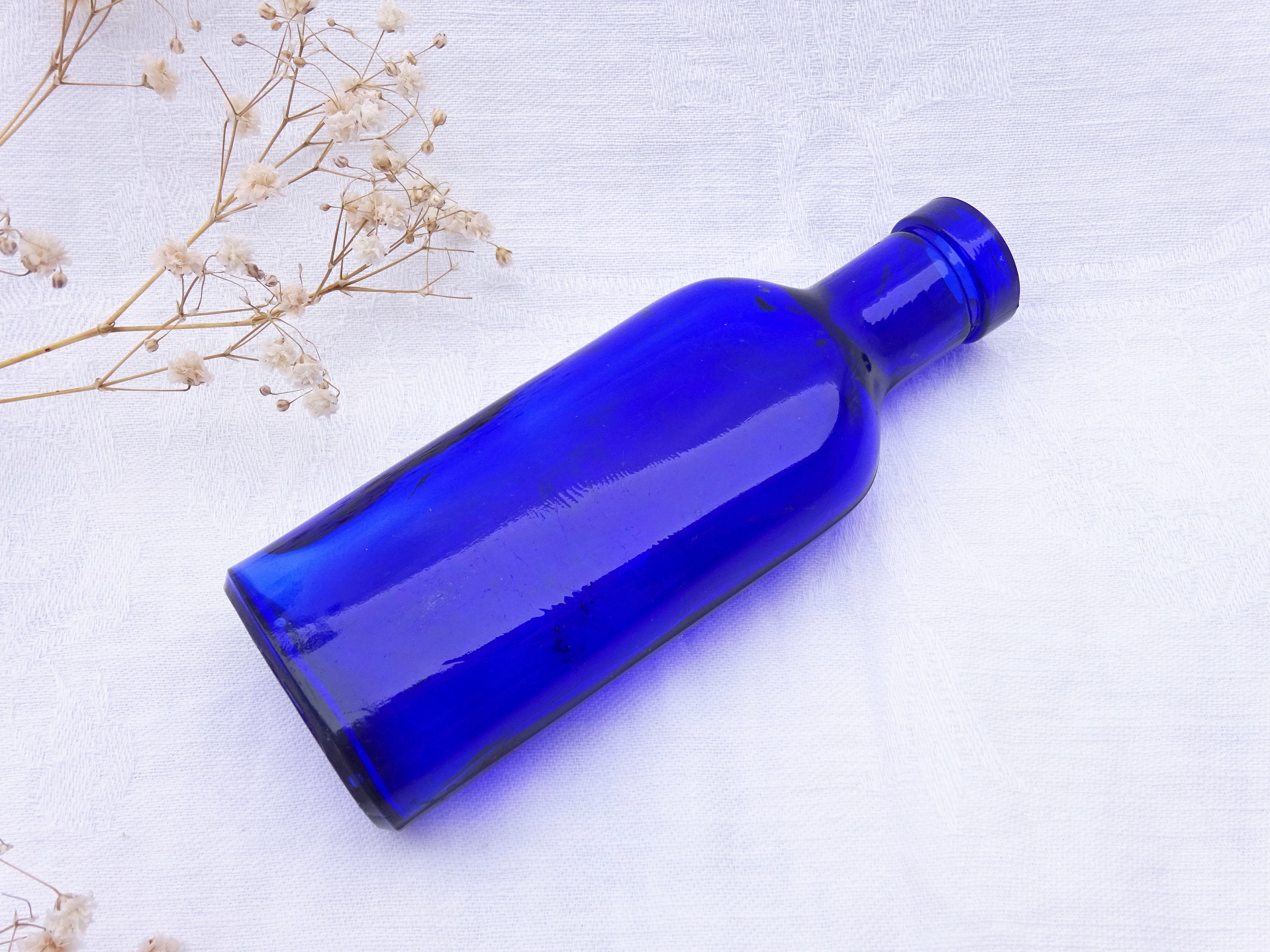 Antique French Cobalt Medicine Bottle Pulmo Bailly 15 Rue De Etsy