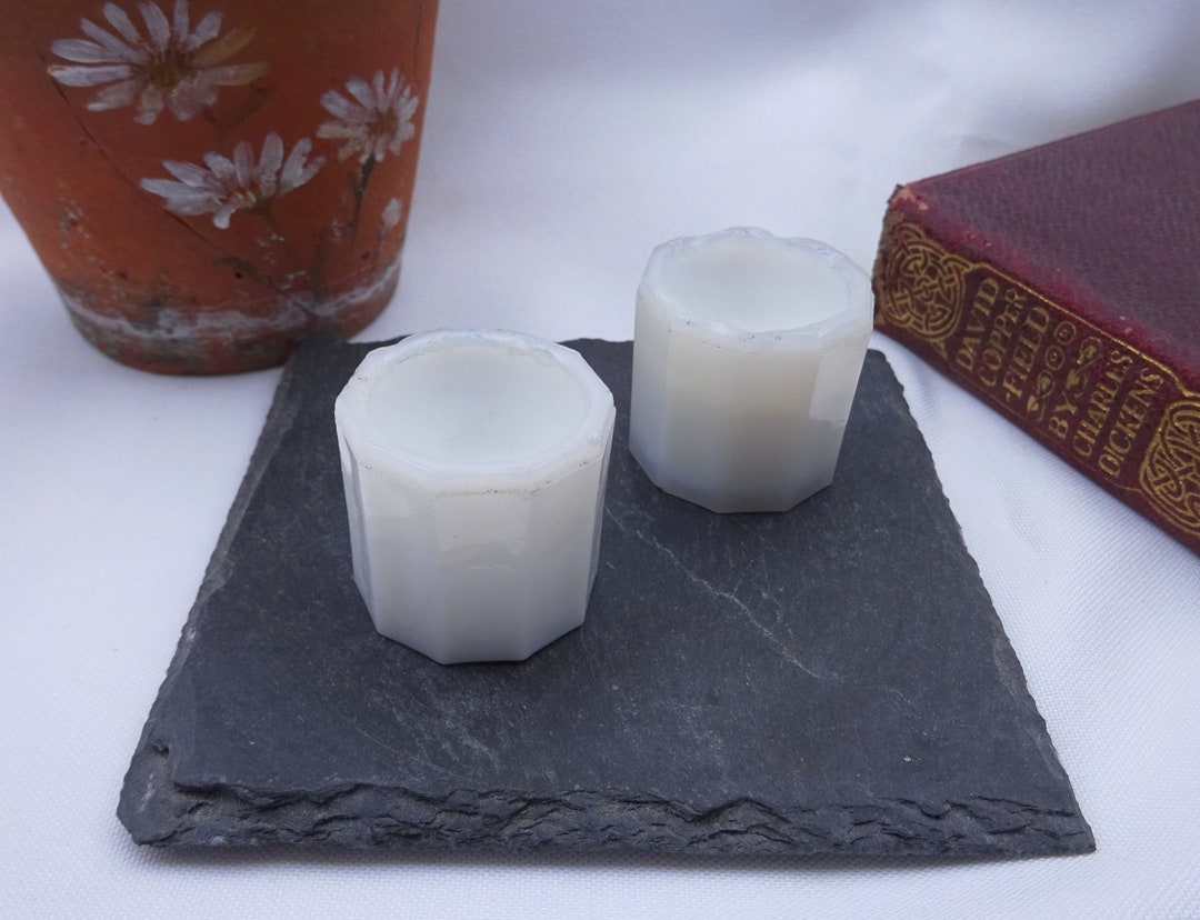 Antique Dentist's Milk Glass Amalgam Mortars, Pair Dental Filling ...