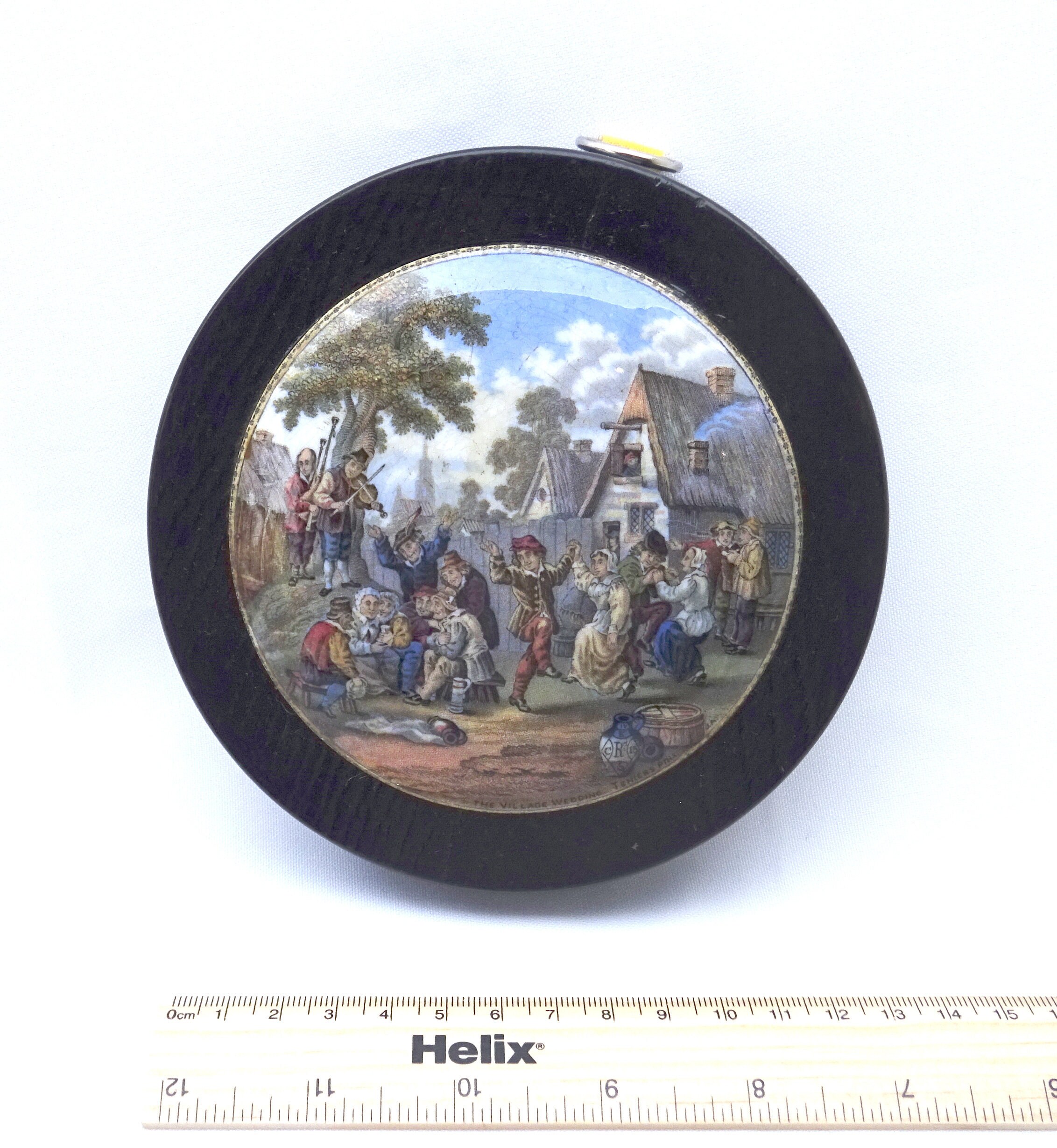 Antique Prattware Pot Lid the Village Wedding Framed - Etsy UK