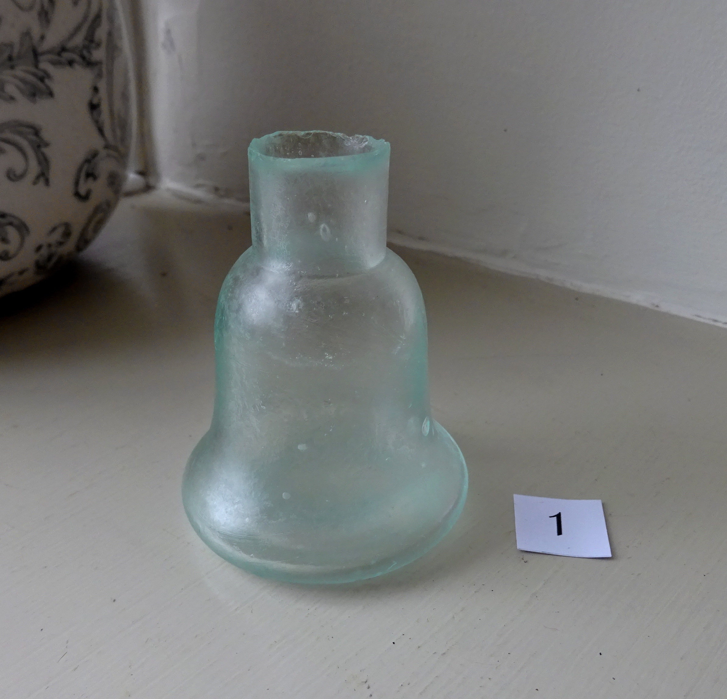 Victorian Ink Bottle X 1 Aqua Glass Bottle Octagonal Ribbed - Etsy