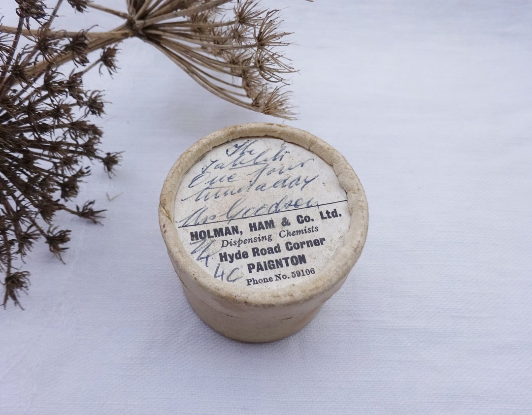 Vintage Chemist's Pill Box, Cardboard Pill Container for Holman, Ham ...