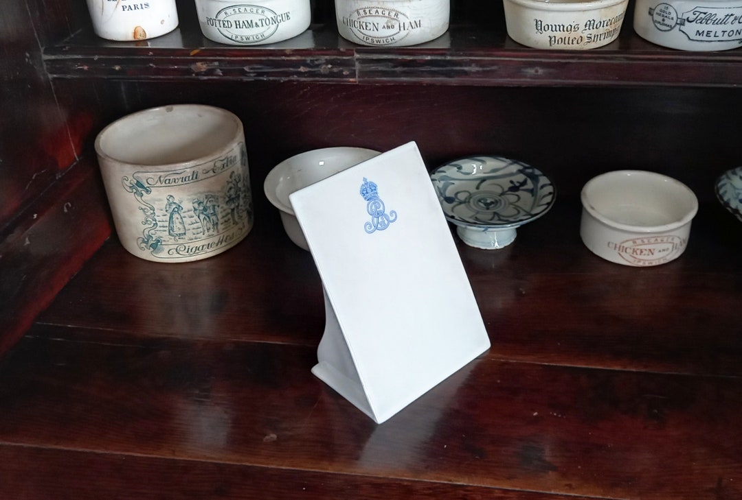 Rare Edwardian Royal Household Porcelain Menu Board, Wipe Clean Ceramic ...