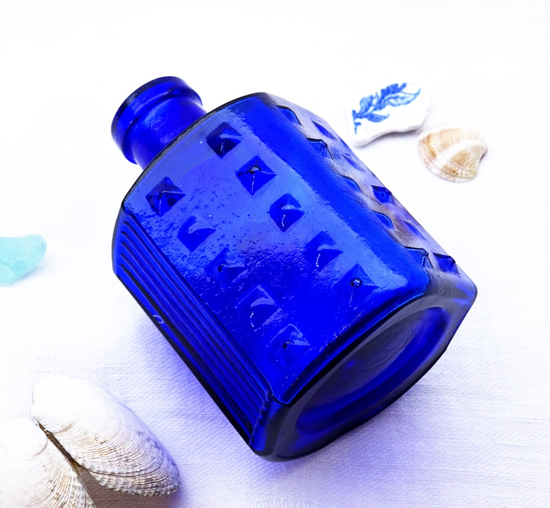Antique BDH Hobnail Cobalt Lysol Bottle 3.5 Poison Bottle, Curved Back ...