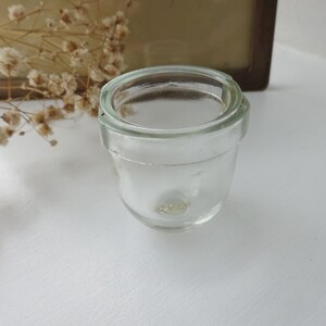 Antique Glass Inkwell Insert / Liner, Circular, Two Flat Panels on ...