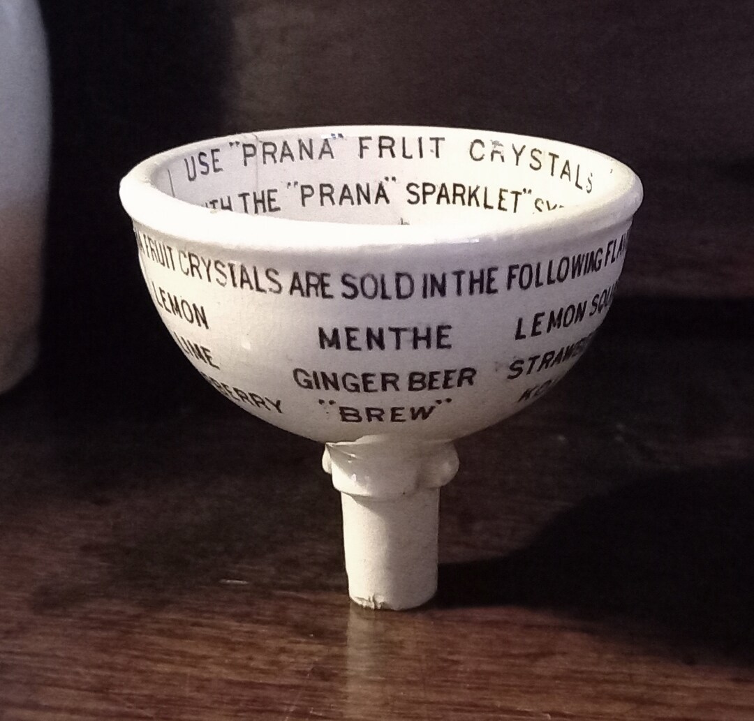 Edwardian Ironstone Prana Fruit Crystals Advertising Funnel, Very Rare ...