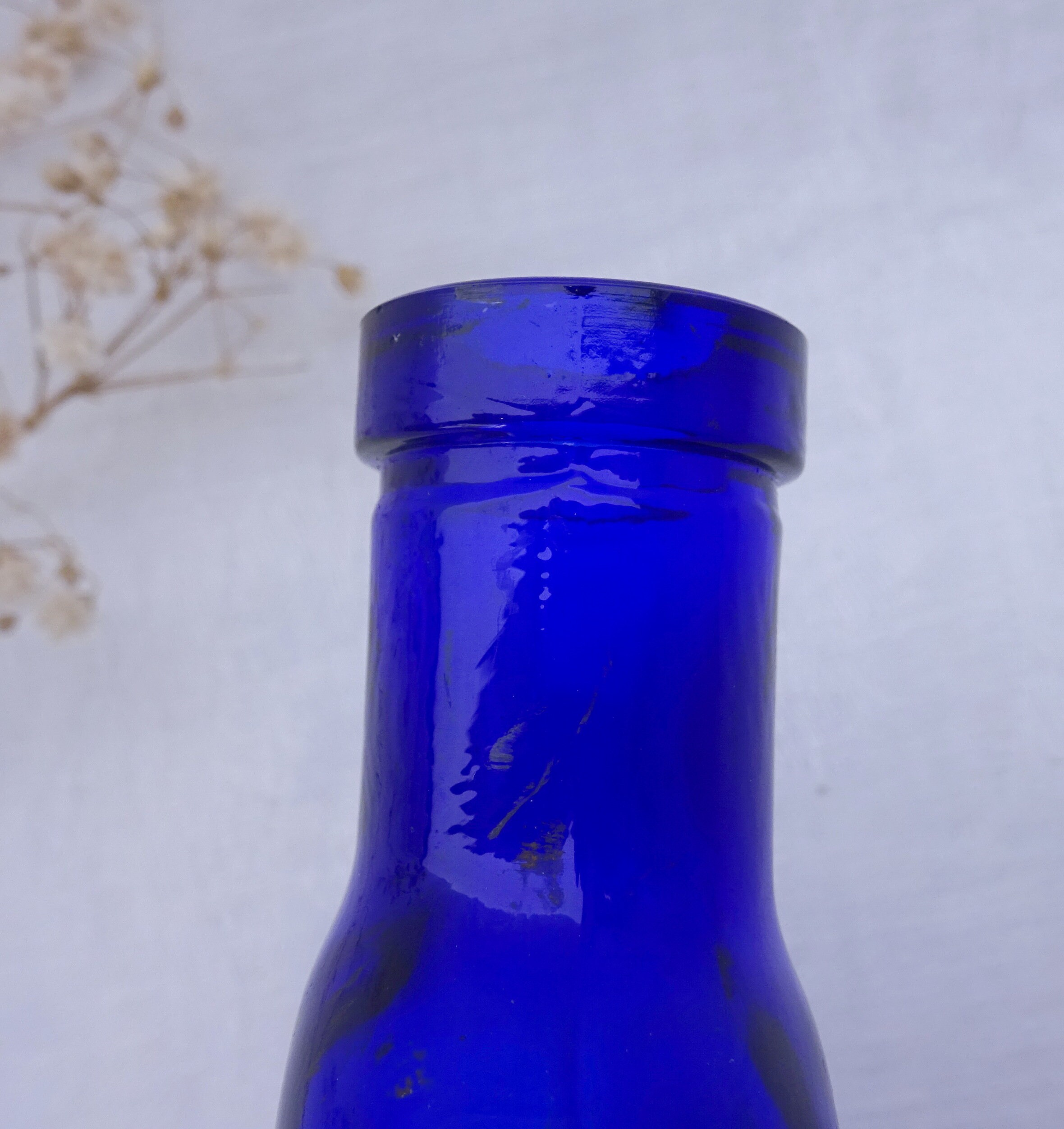Antique French Cobalt Medicine Bottle Pulmo Bailly 15 Rue De Etsy
