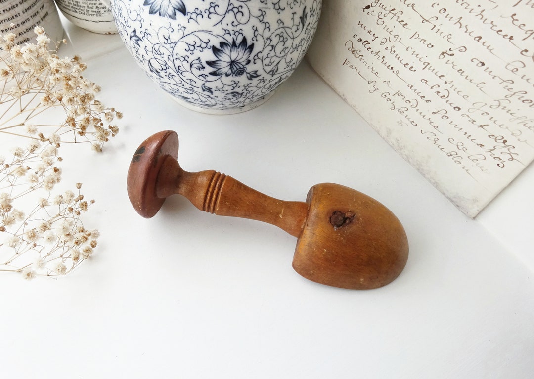 Antique Darning Mushroom, Double Ended Wooden Sock Darner, Early 20th ...