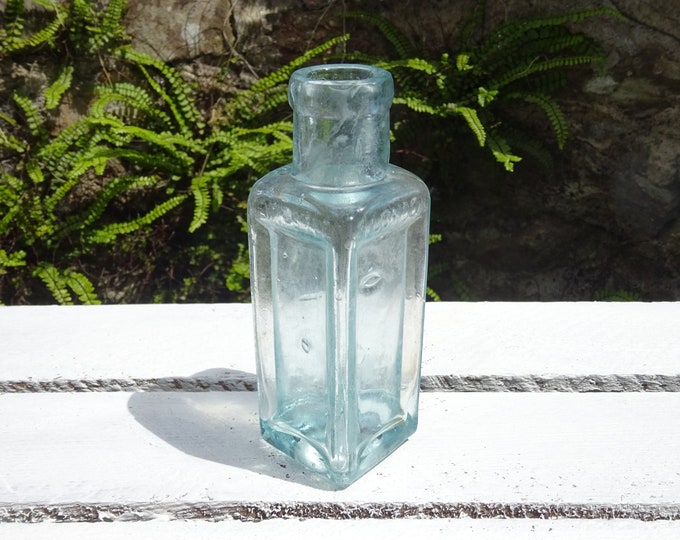 Victorian Aqua Castle Brand Co. Hat Polish Bottle, Newcastle & London ...