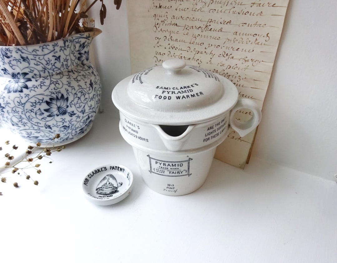 Victorian Ironstone Clarke's Pyramid Food Warmer, 1 Pint Jug With Lid ...