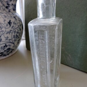 Antique Harlene for the Hair Bottle, Clear Glass Bottle. Victorian Hair ...