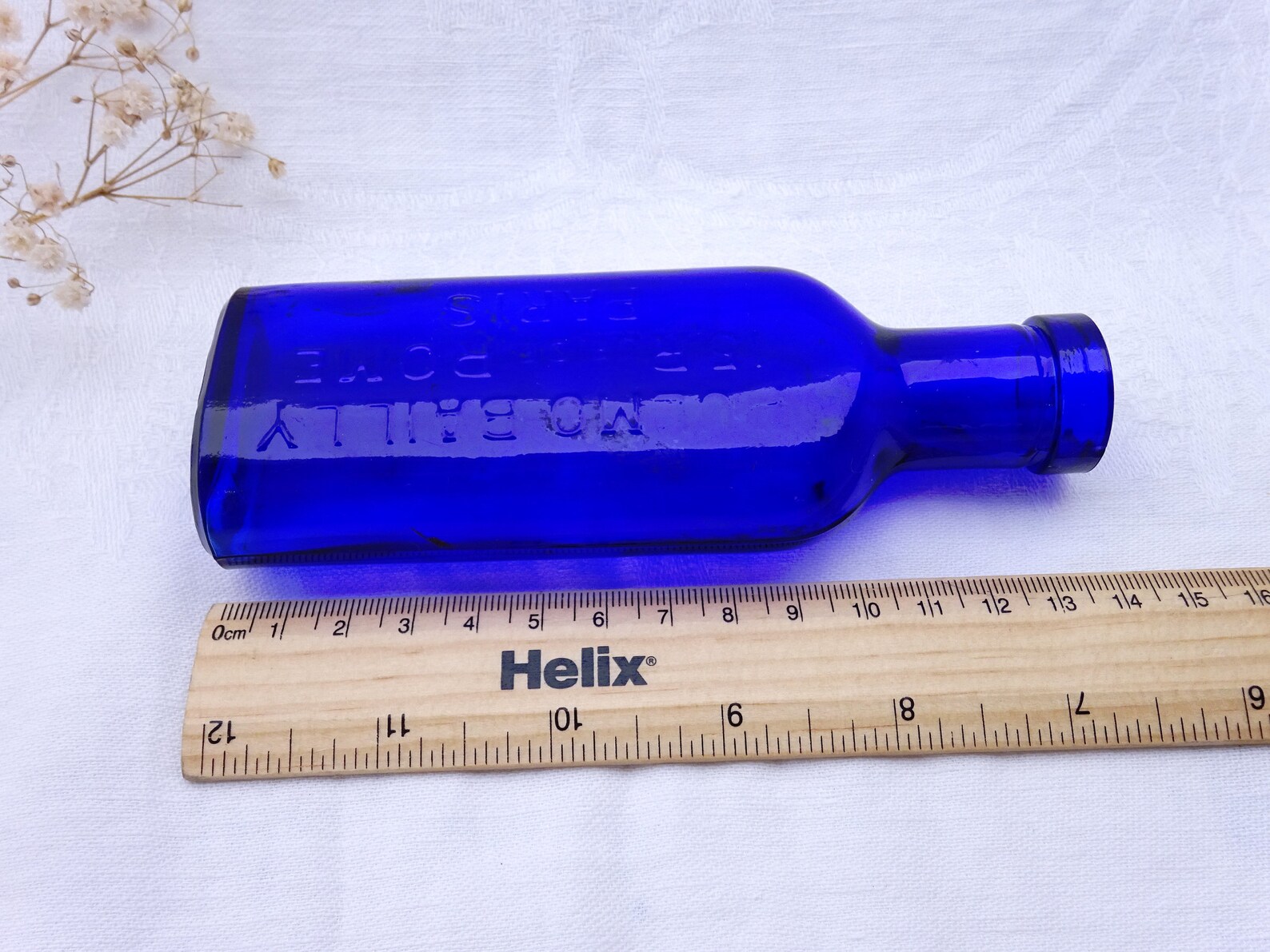 Antique French Cobalt Medicine Bottle Pulmo Bailly 15 Rue De Etsy