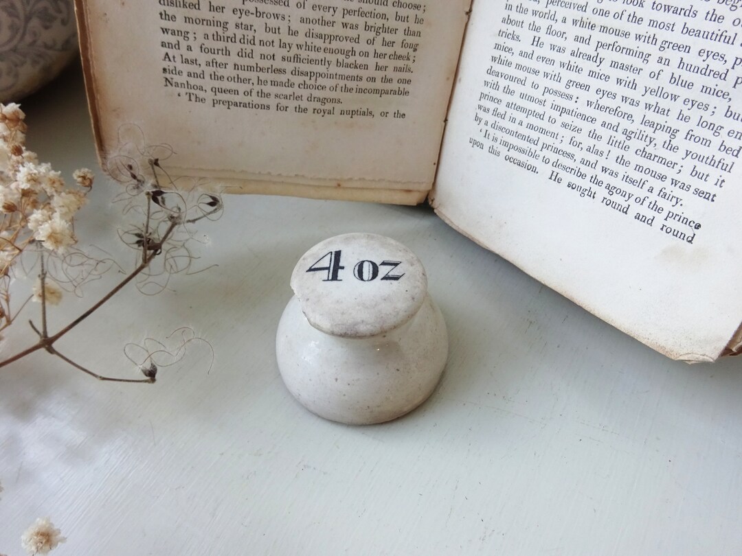 Victorian 4oz Ceramic Scale Weight, Rare Porcelain Grocer's Weight With ...