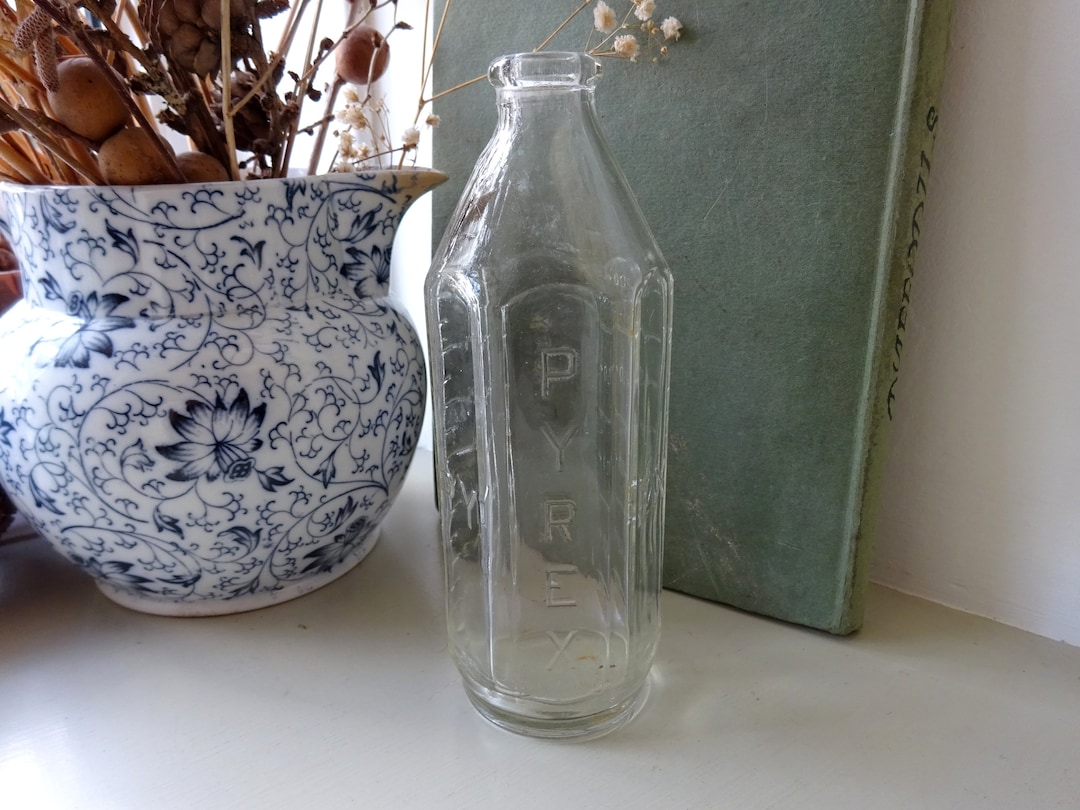 Vintage Pyrex Baby Bottle, Glass Baby Feeder. 1950's 8 Fl Oz Glass Baby ...