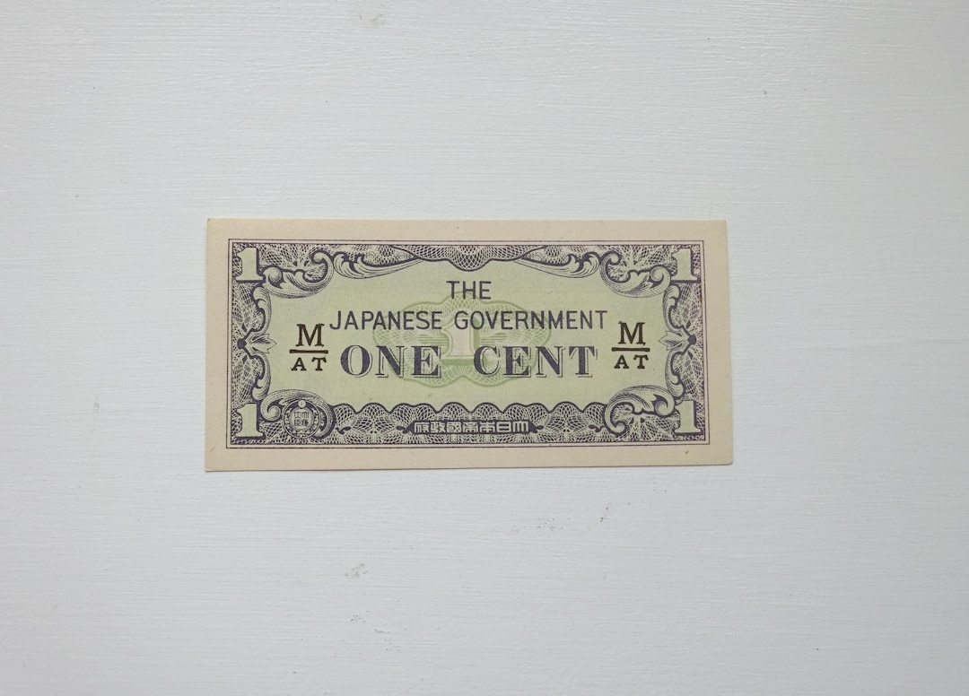 Japanese Invasion Money Banknote One Cent Malaya, Uncirculated, WW2 ...