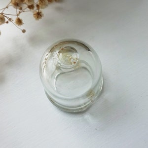 Antique Glass Inkwell Insert / Liner, Circular, Two Flat Panels on ...