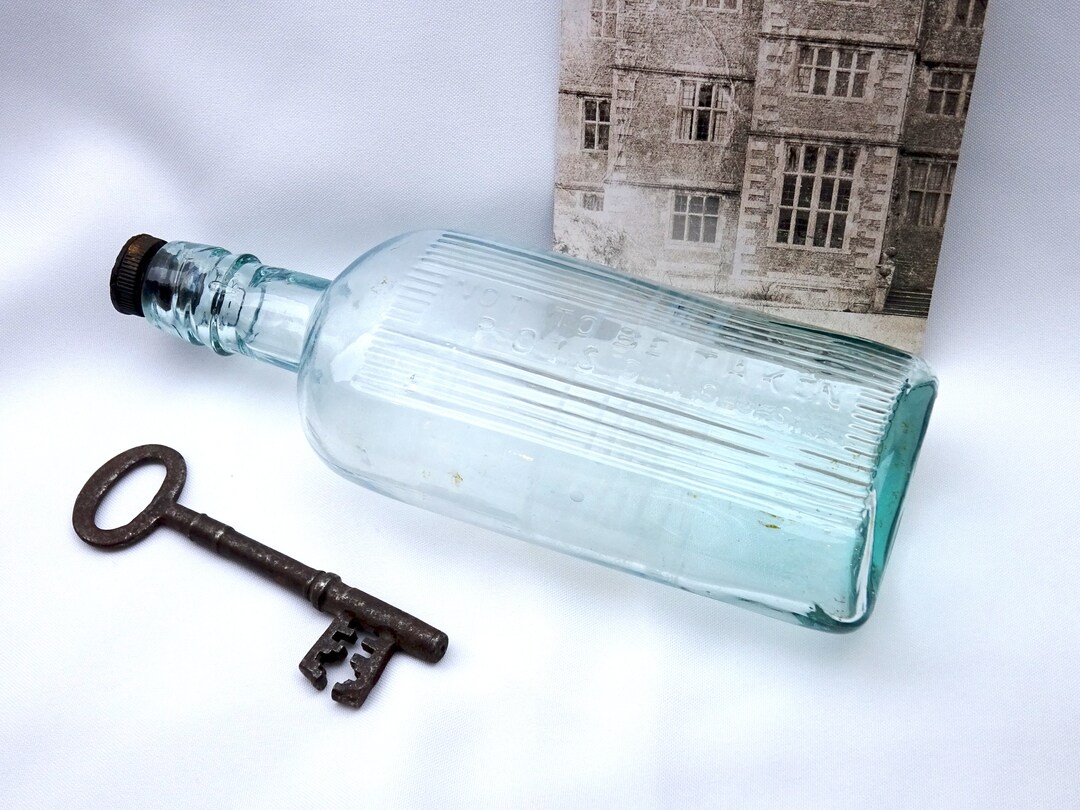 Antique Large Aqua Oval Poison Bottle, Embossed Not to Be Taken ...