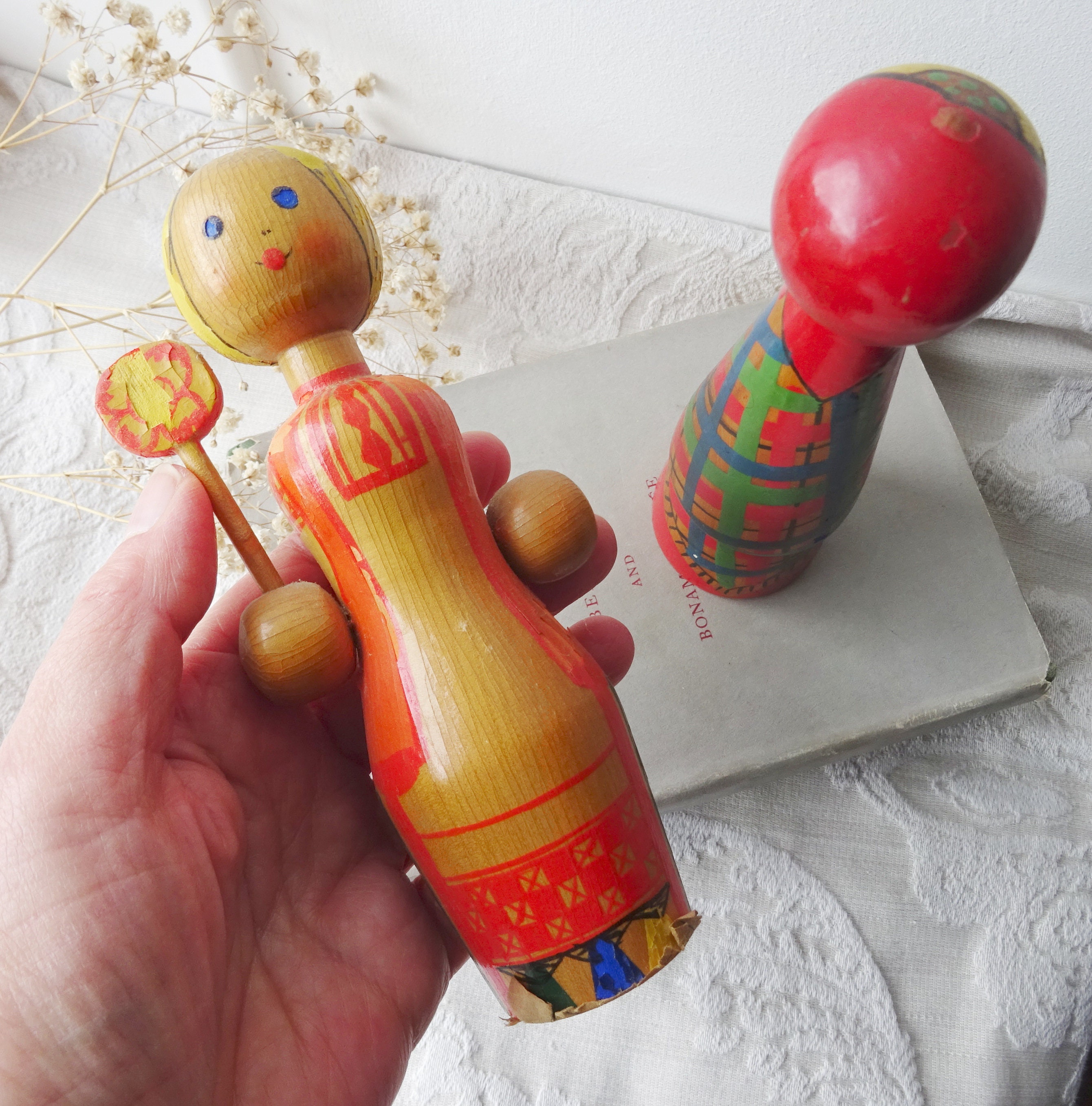 Vintage Soviet Era Wooden Dolls Folk Art Hand Carved and Hand - Etsy