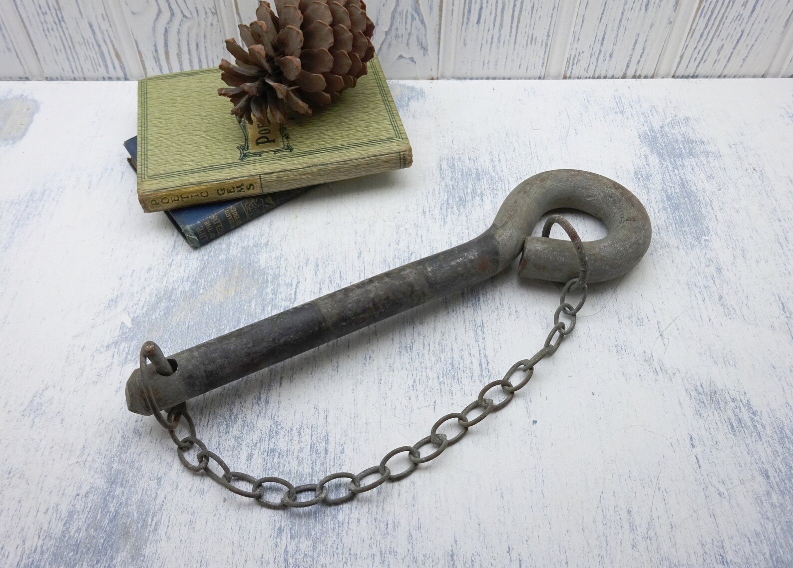 Vintage Towing Pin With Lynch Pin Large Heavy Tow Bar Eye Pin - Etsy