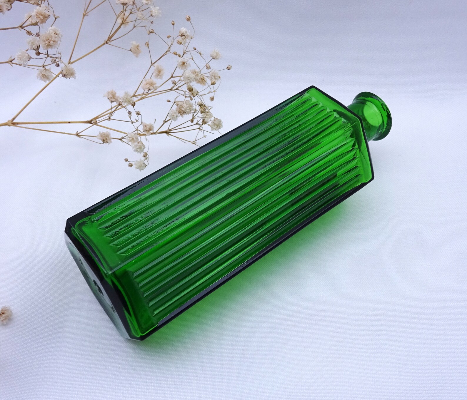 Antique 8 Oz Green Hexagonal Poison Bottle Ribs on Three - Etsy UK