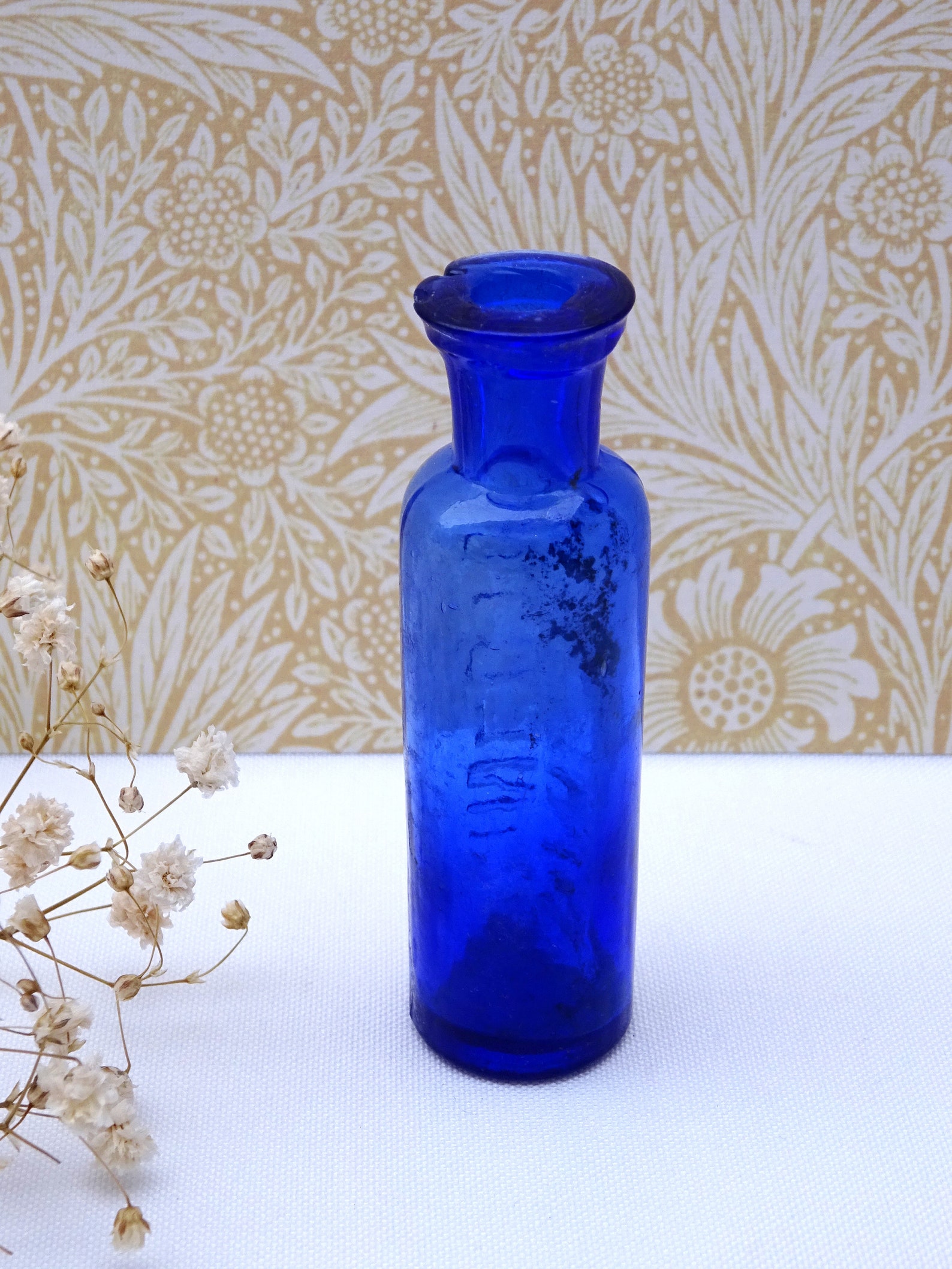 Antique cobalt blue INECTO hair dye bottle rarer blue glass | Etsy