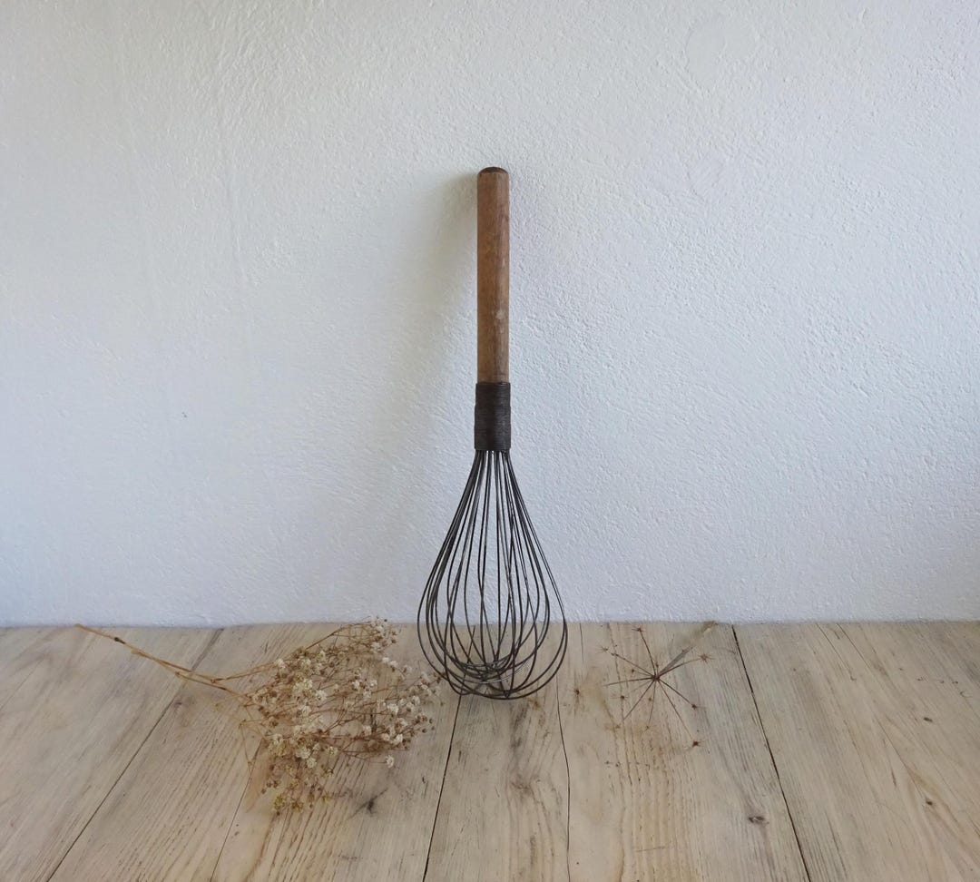 Antique French Whisk, Extra Large Wire Hand Whisk, Kitchen Utensil ...