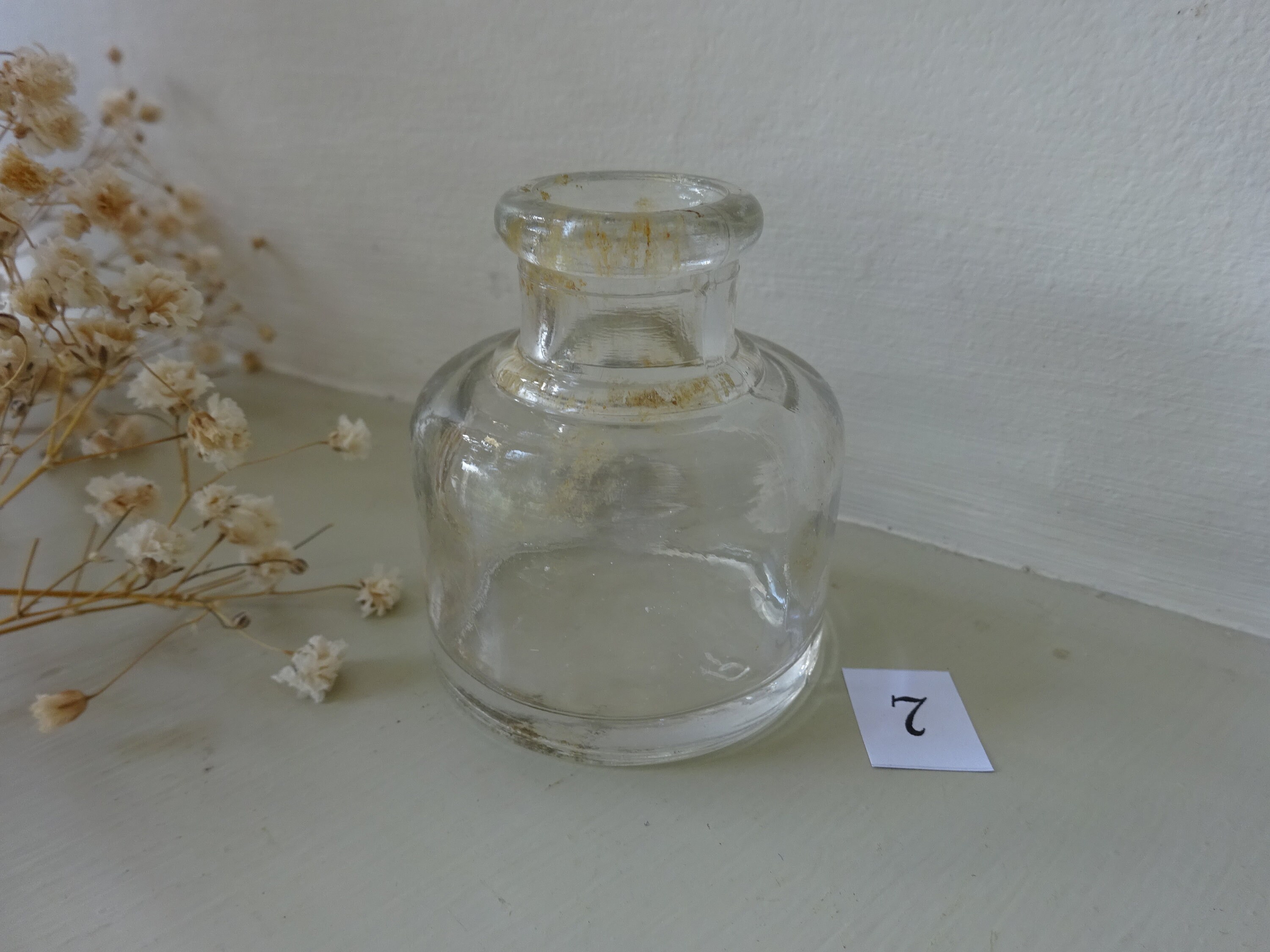 Victorian Ink Bottle X 1 Aqua Glass Bottles Octagonal Bell | Etsy UK