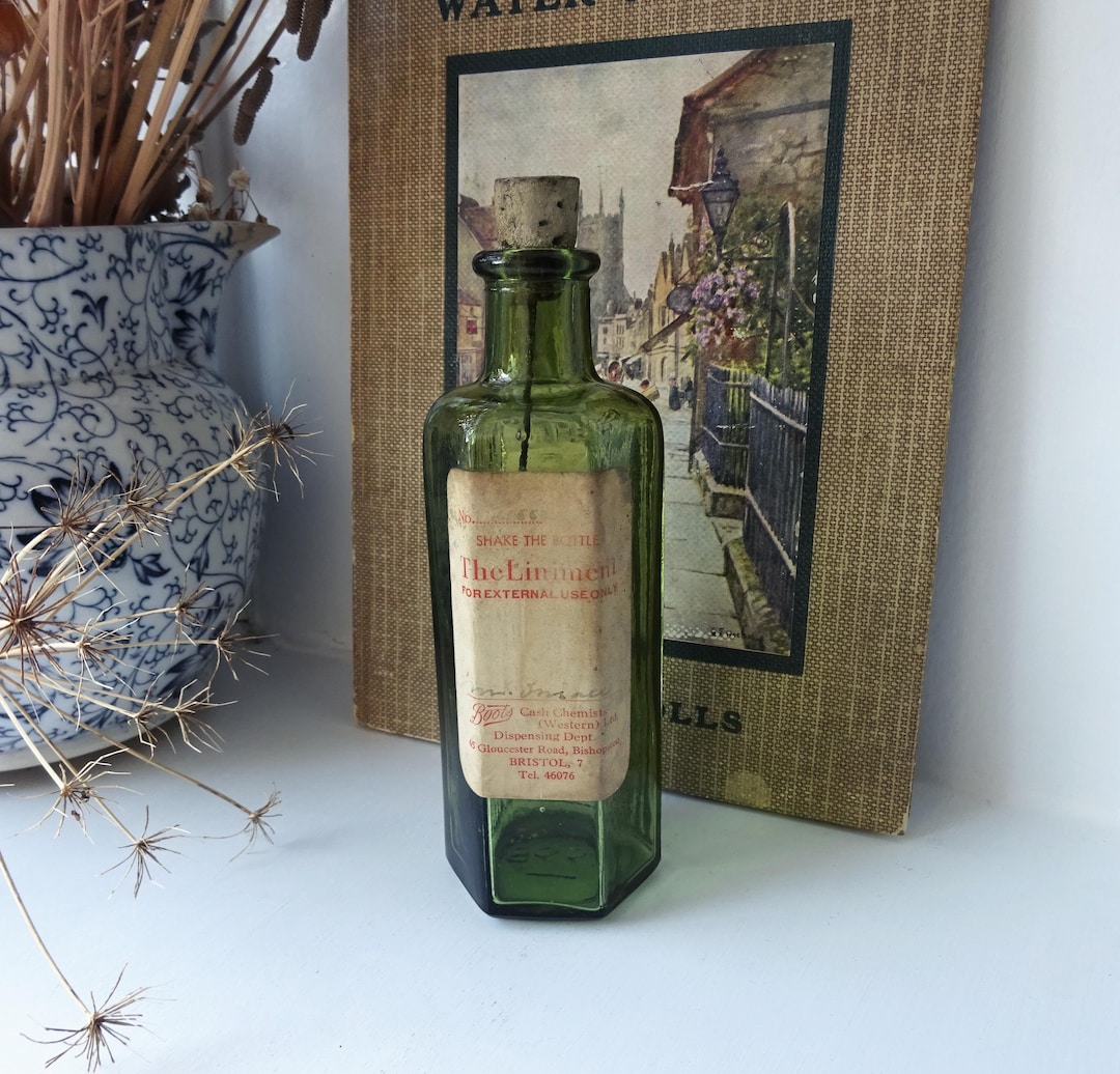 Antique Poison Bottle, Olive Green Hexagonal Not to Be Taken, Old Cork ...