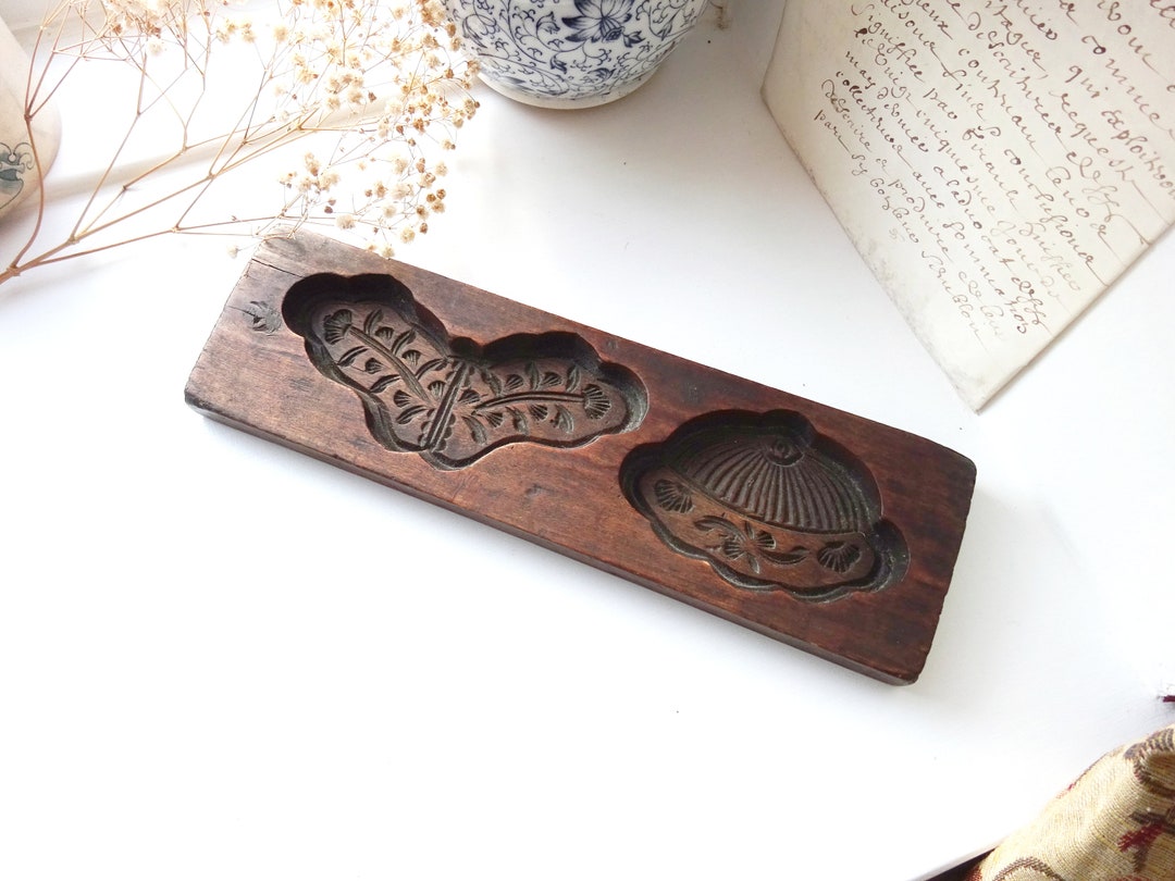 Antique Shortbread Mould, Victorian Carved Wood Biscuit Mold, 19th ...