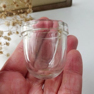 Antique Glass Inkwell Insert / Liner, Circular, Two Flat Panels on ...