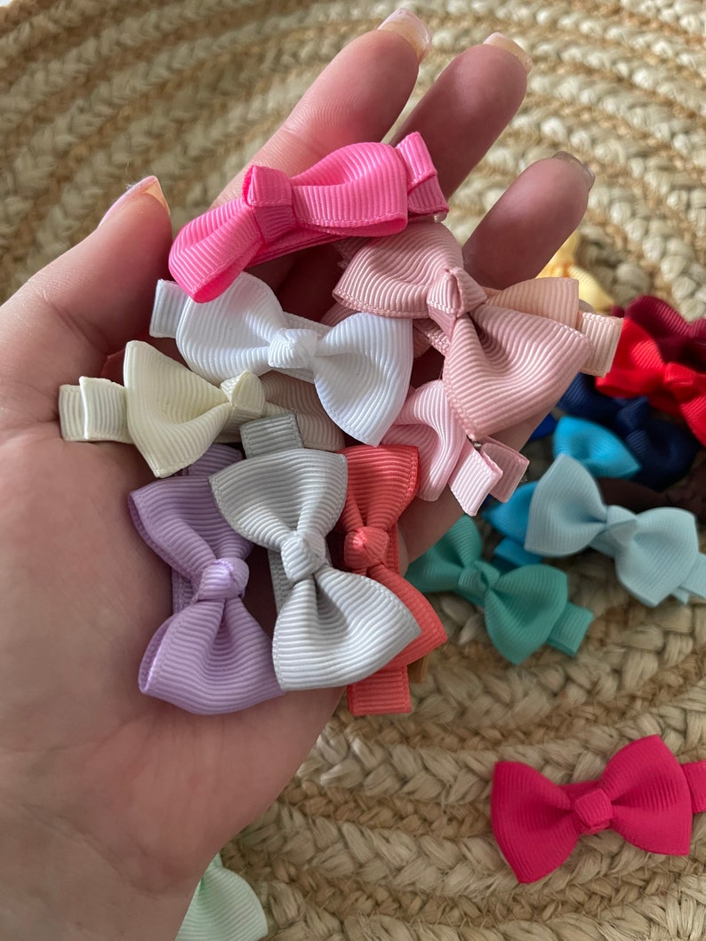 Mini Hair Clips Hair Bow Clips Kids Hair Clips - Etsy