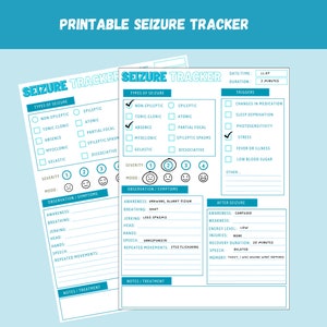 Seizure Tracker Printable Blue | Epileptic and Non-epileptic Seizures ...