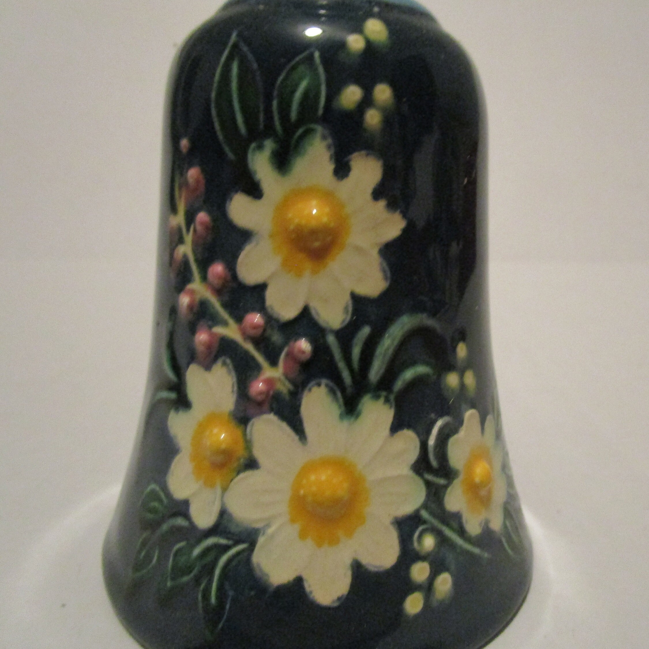 Dark Blue Bell With Flowers and Butterly, With Light Blue Handle - Etsy