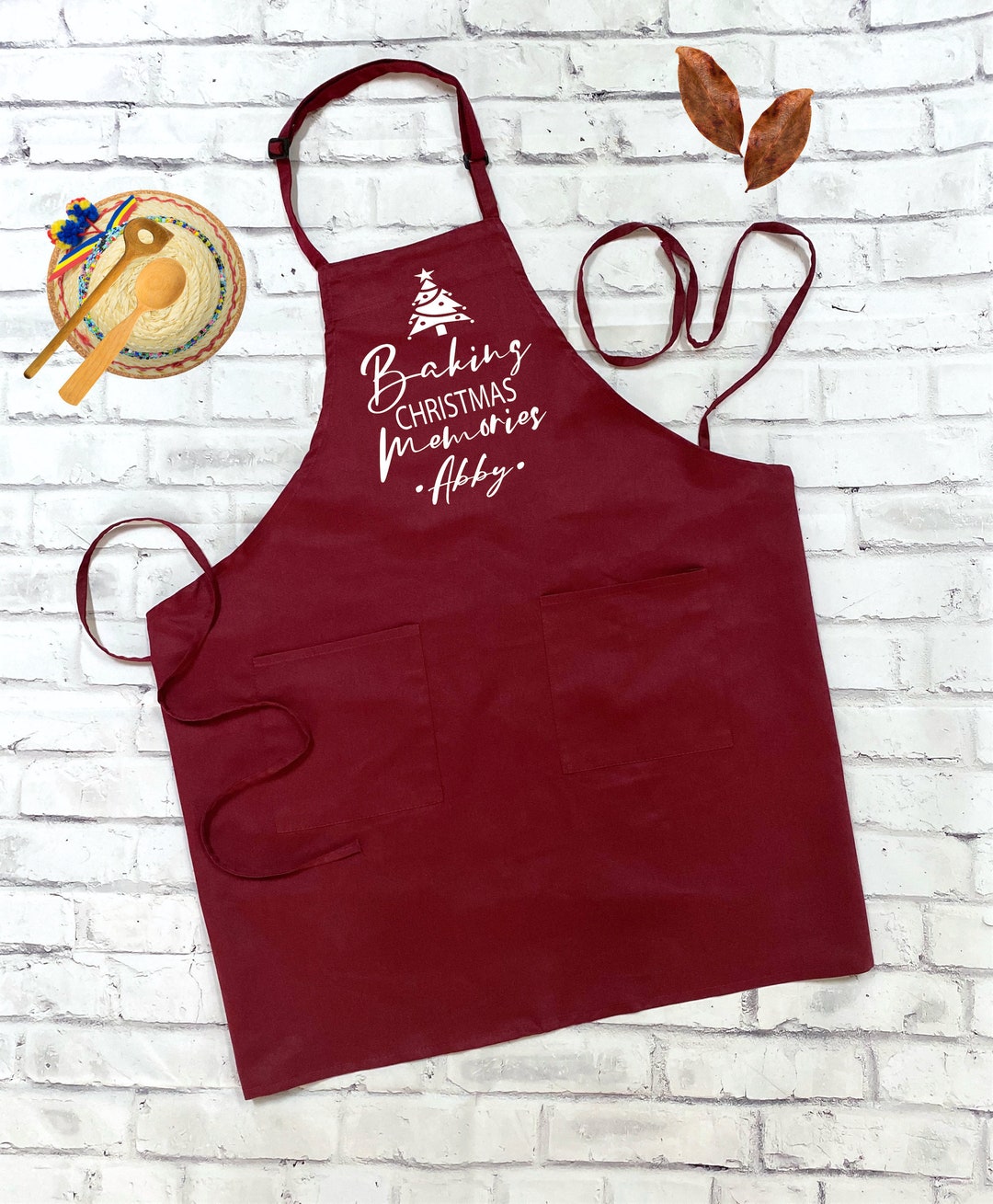 Christmas Aprons for Woman, Custom Apron With Pocket, Personalized ...