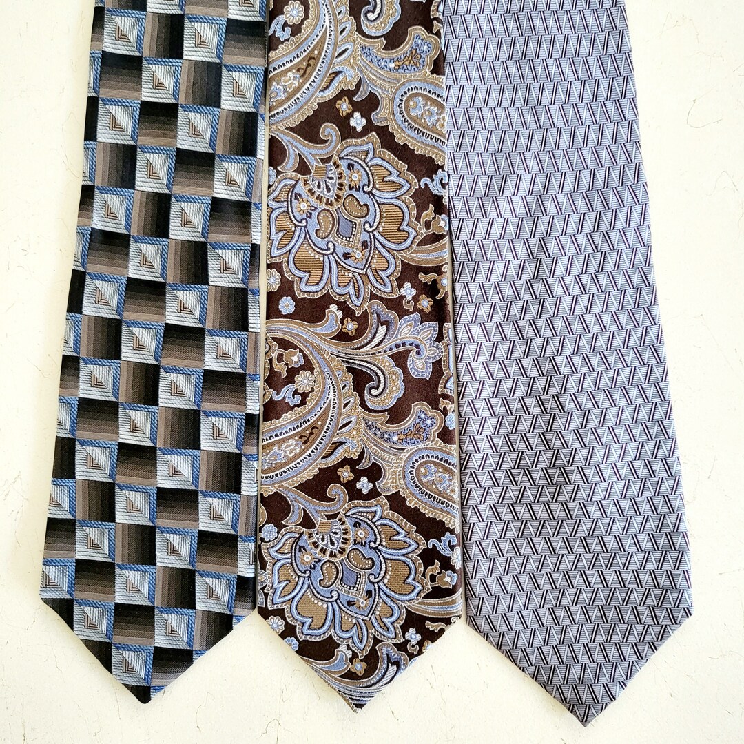 B2G1 Vintage Men’s Neckties / Retro Men’s Accessories, Gray ~ Brown ...