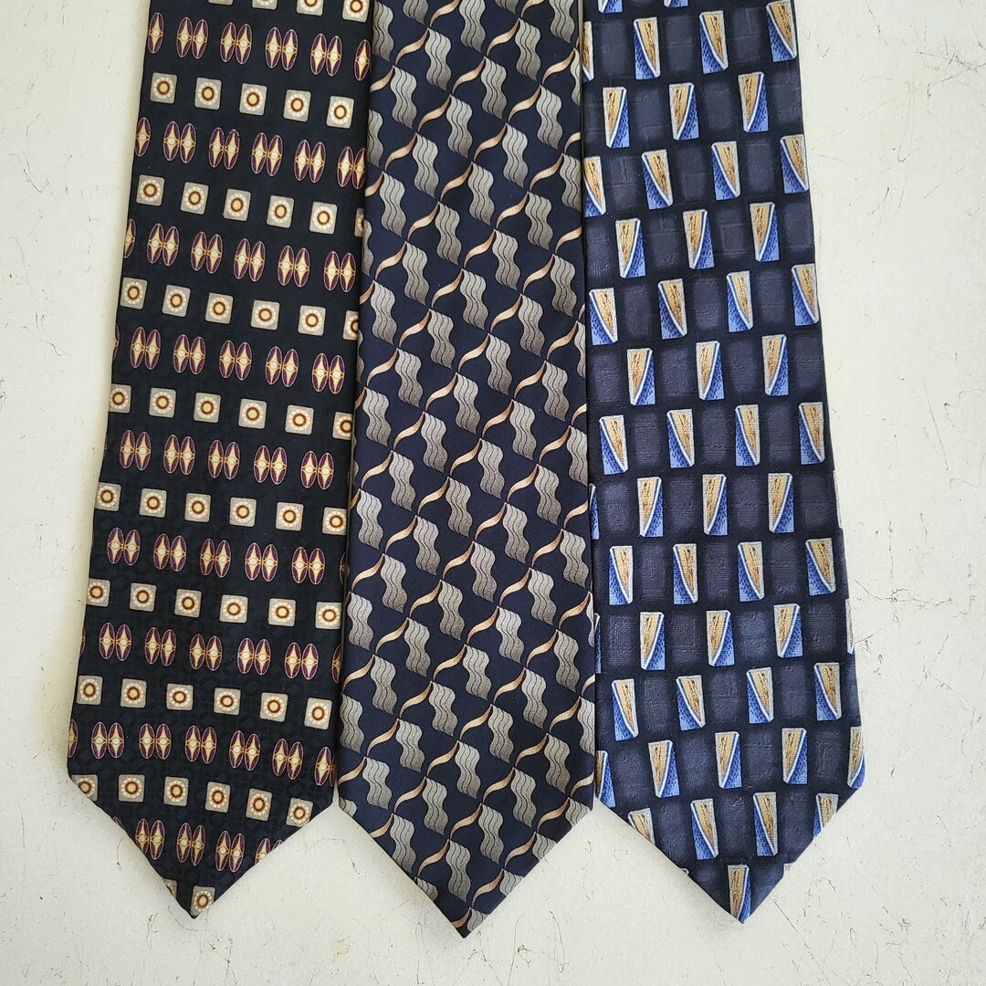 Vintage Men’s Neckties / Retro Men’s Accessories, Silk Tie, Black ...