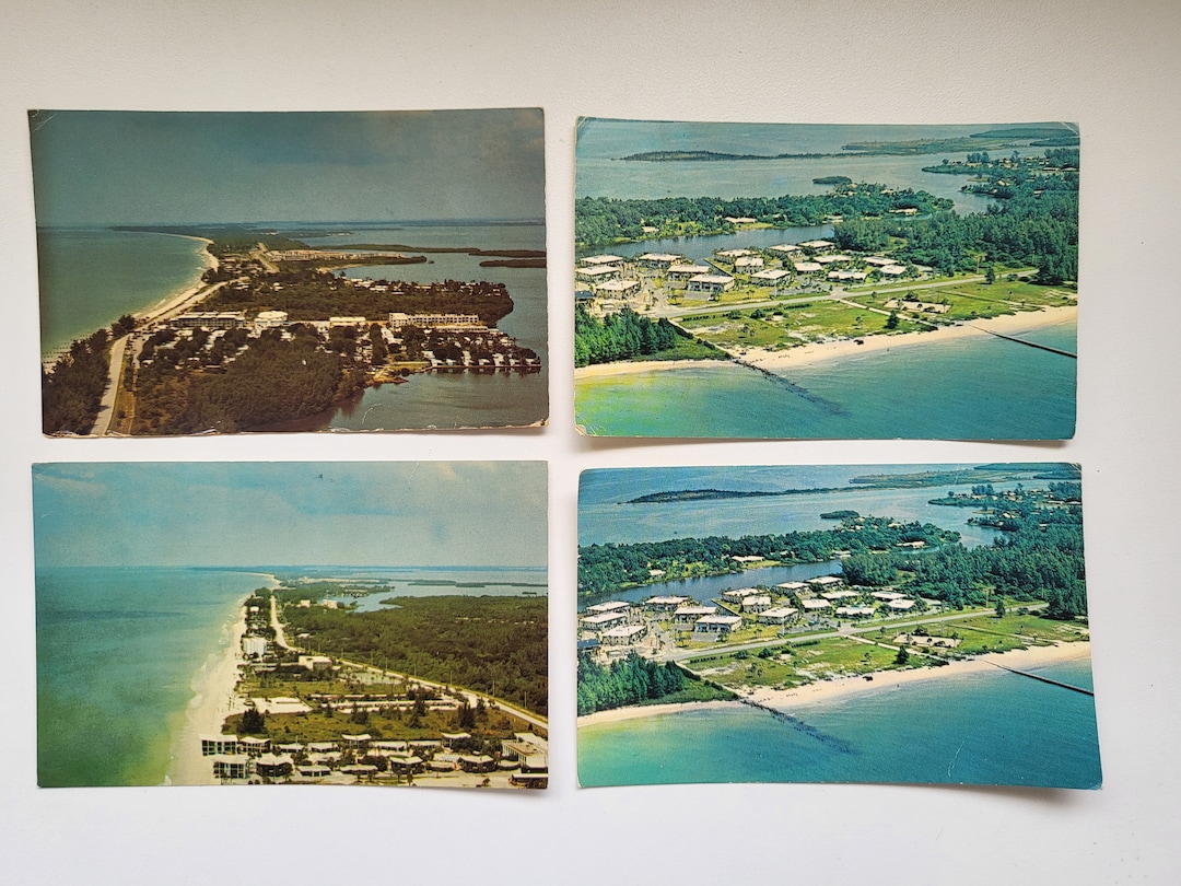 1970s Postcards Longboat Key, Sarasota Florida, Aerial Views of Beaches ...