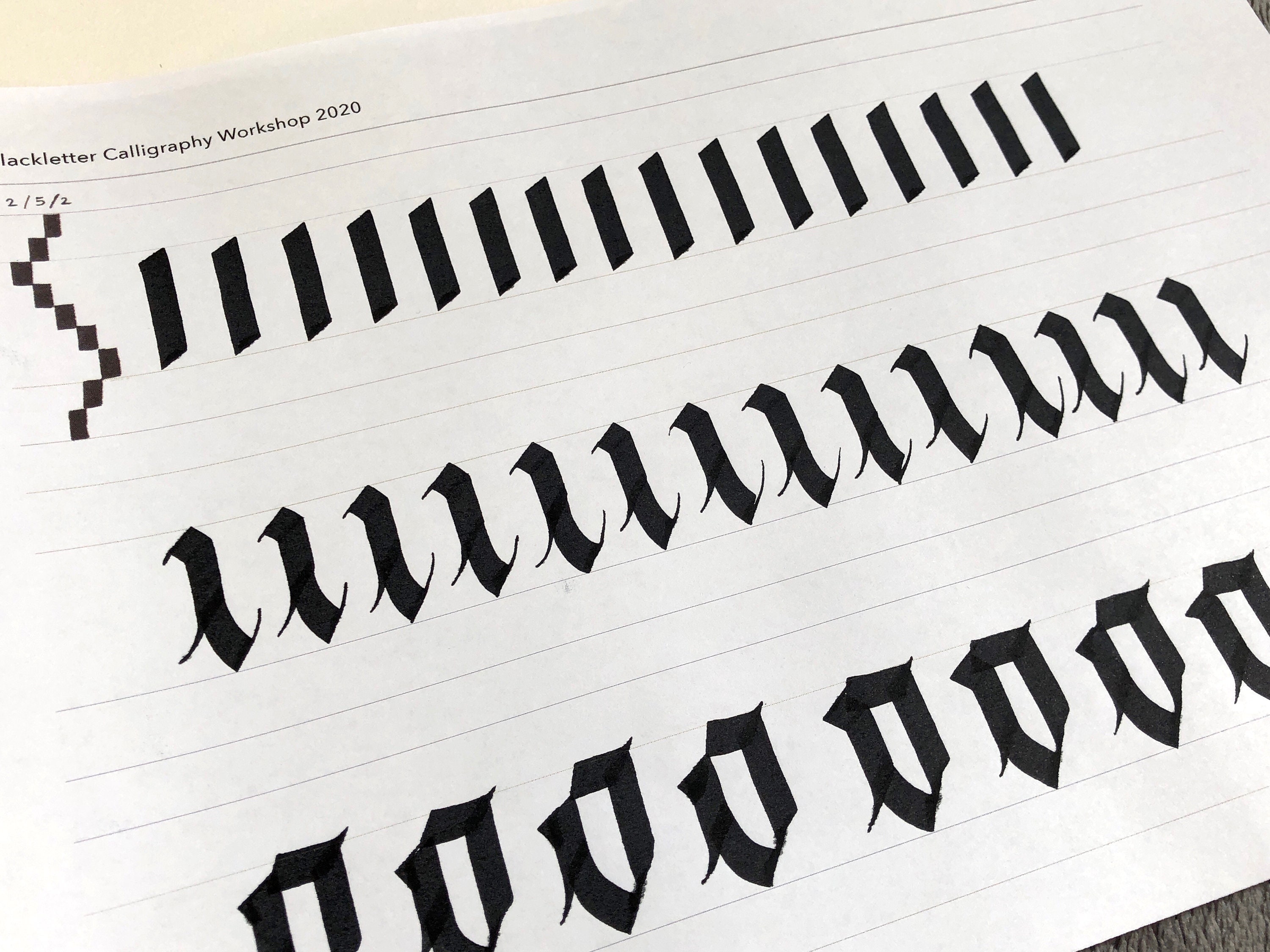 Blackletter Fraktur Calligraphy Worksheets, Lowercase Fraktur Learn ...