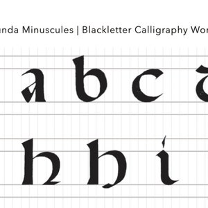 Blackletter ROTUNDA Calligraphy Worksheets - Learn Gothic Calligraphy ...