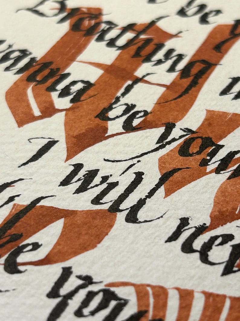 Personalised Calligraphy Lyrics Cute Gift | FULLY CUSTOM | Handwritten ...