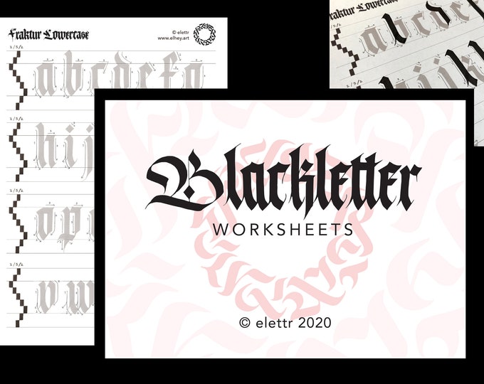 Modern Gothic Calligraphy Practice Sheets for Adult | Alphabet Tracing ...