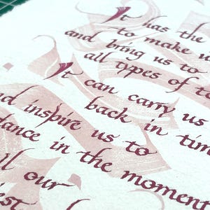 Personalised Calligraphy Lyrics Cute Gift | FULLY CUSTOM | Handwritten ...