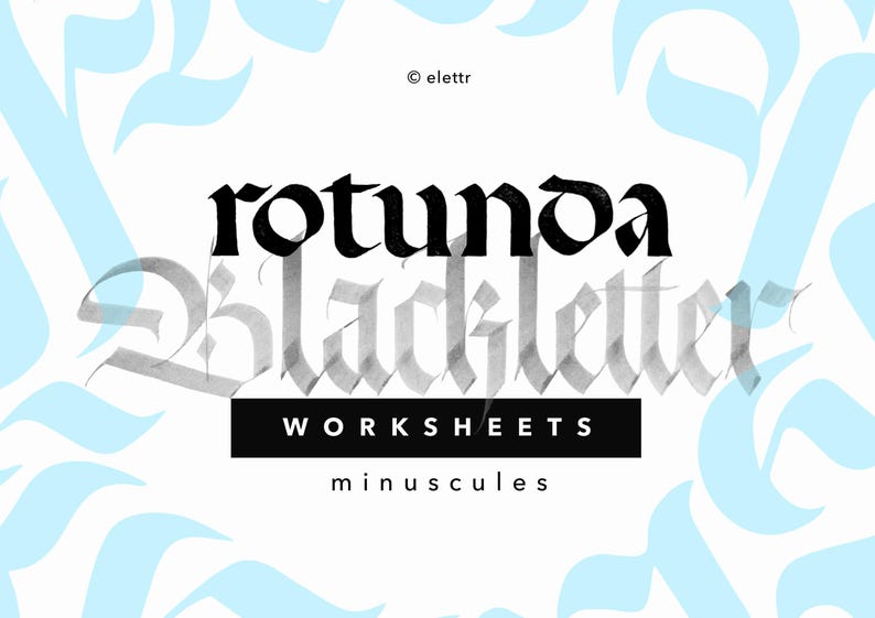 Blackletter Rotunda Calligraphy Worksheets: Gothic Workbook (instant ...