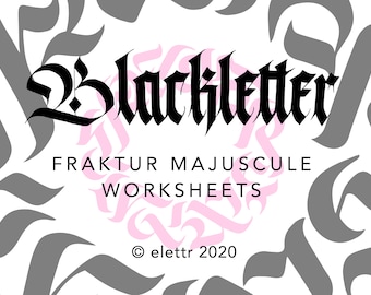 Blackletter ROTUNDA Calligraphy Worksheets Learn Gothic - Etsy
