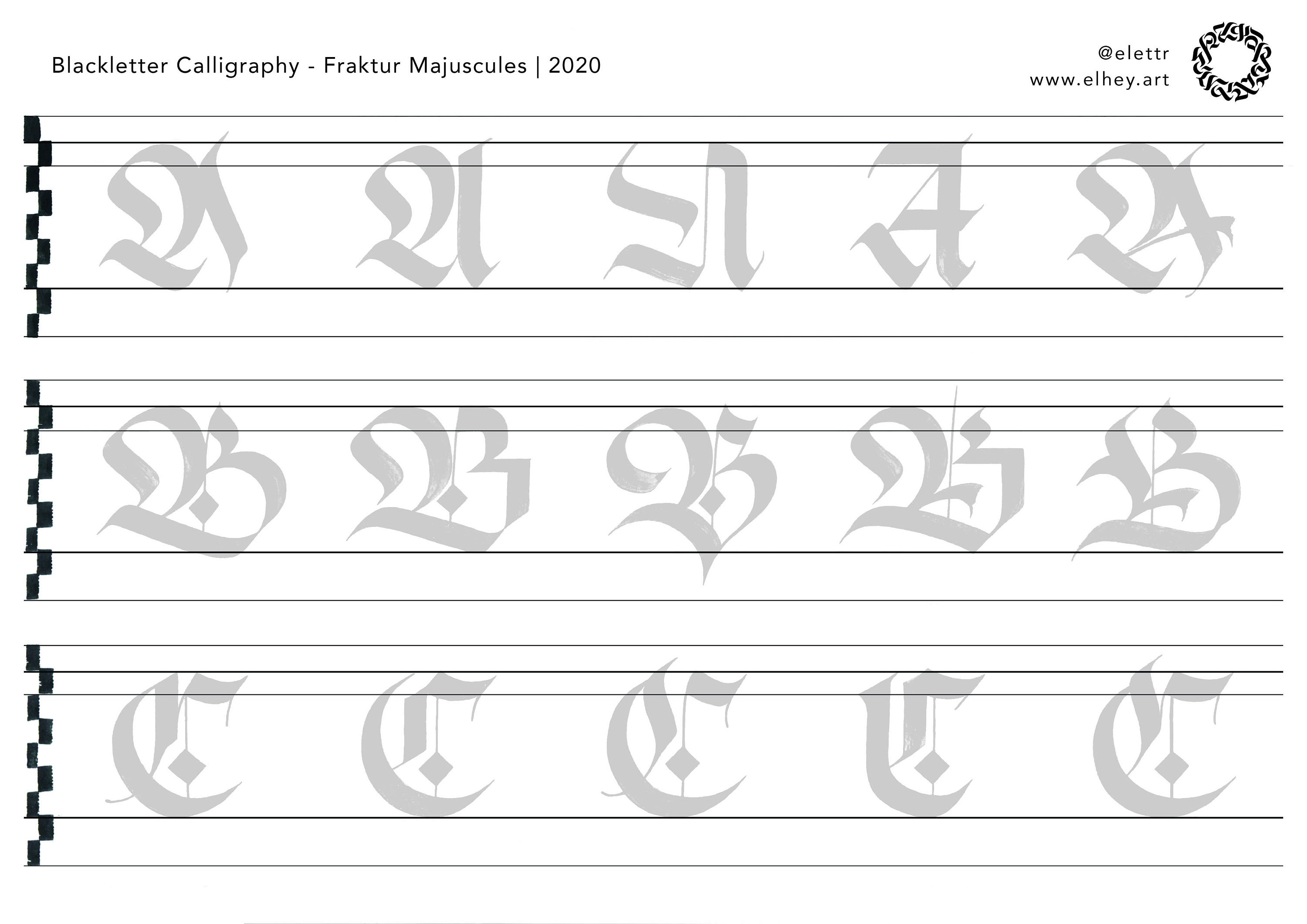 Fraktur MAJUSCULES / UPPERCASE Blackletter Calligraphy - Etsy