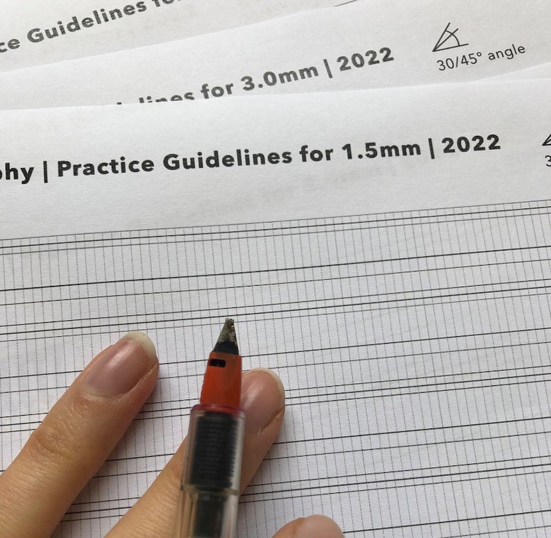 BLANK GUIDELINES for Pilot Parallel Pen 1.5mm 2.4mm 3mm 3.8mm 4.5mm 6mm ...
