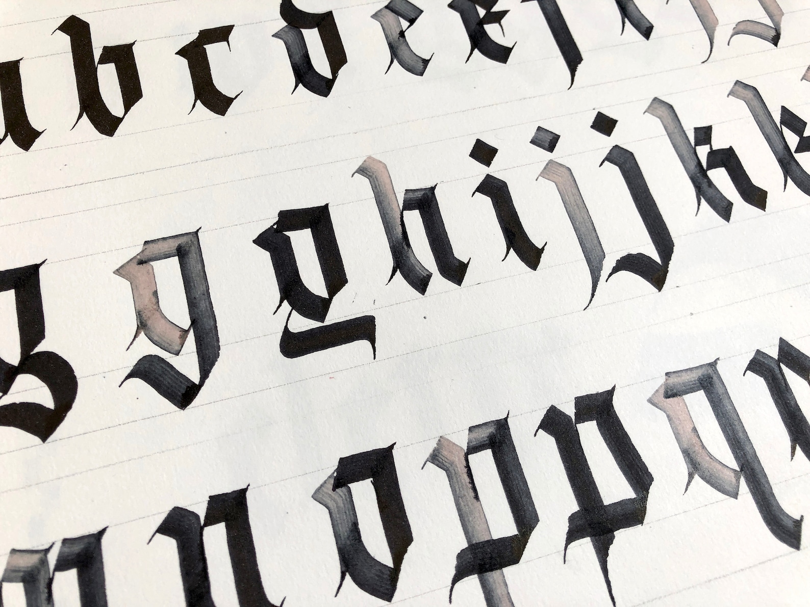 Blackletter Fraktur Calligraphy Worksheets Lowercase Fraktur - Etsy