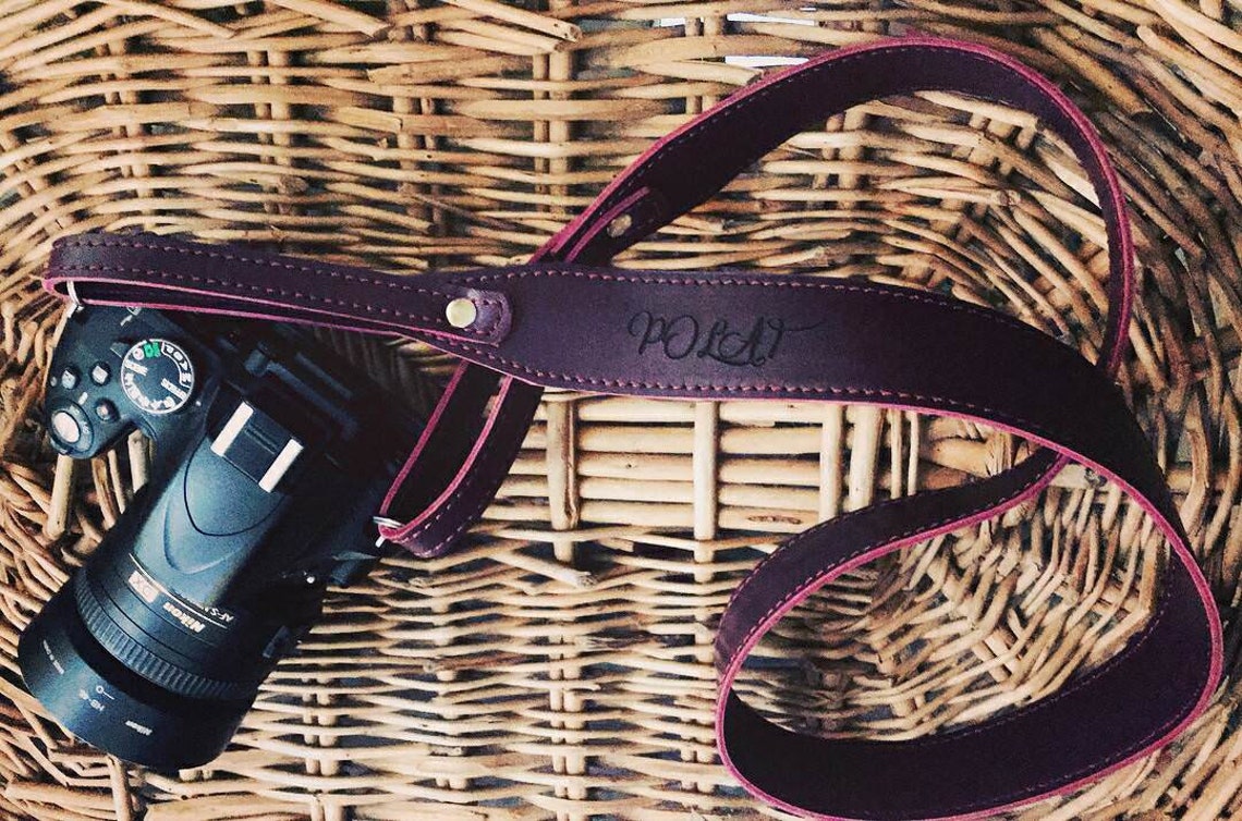 Engraved camera strap leather cross body wrist neck shoulder | Etsy