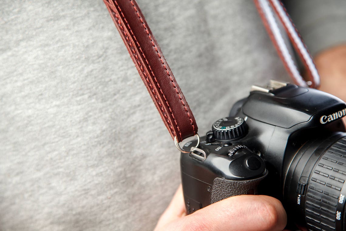 Engraved camera strap leather cross body wrist neck shoulder | Etsy